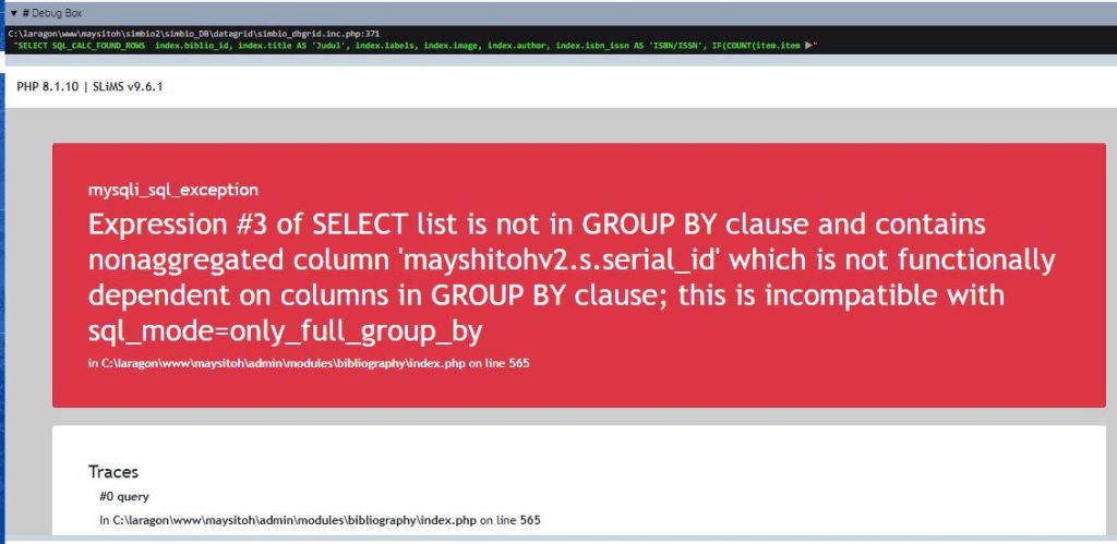 Cara memperbaiki mysqli_sql_exception Expression #3 of SELECT list is not in GROUP BY clause and ...